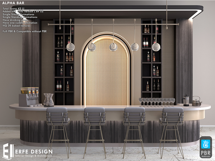 Second Life Marketplace - ALPHA Bar Set 43 LI PBR [Erfe Design] PACK